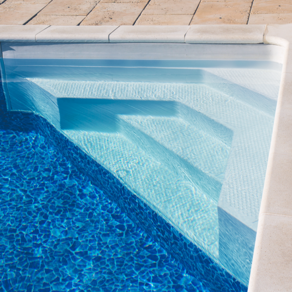 Pooltrappa Hörn 2 meter acryl - Miami Pool - Semester hemma