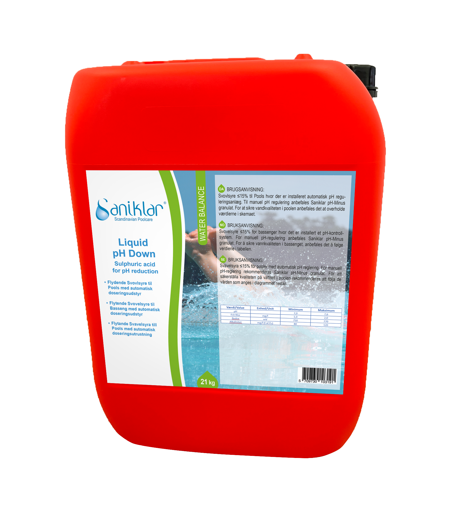 Saniklar liquid PH Down - Miami Pool - Semester hemma